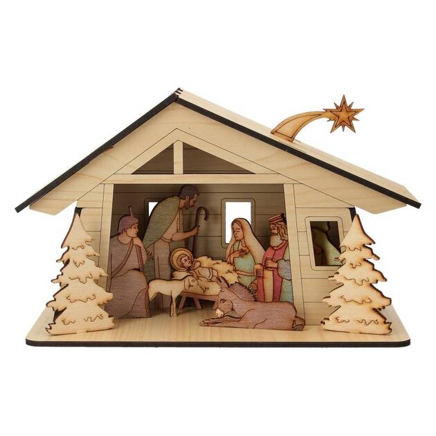 Bel-Art - Nativity scene with lighting brown - Nativity scenes ...